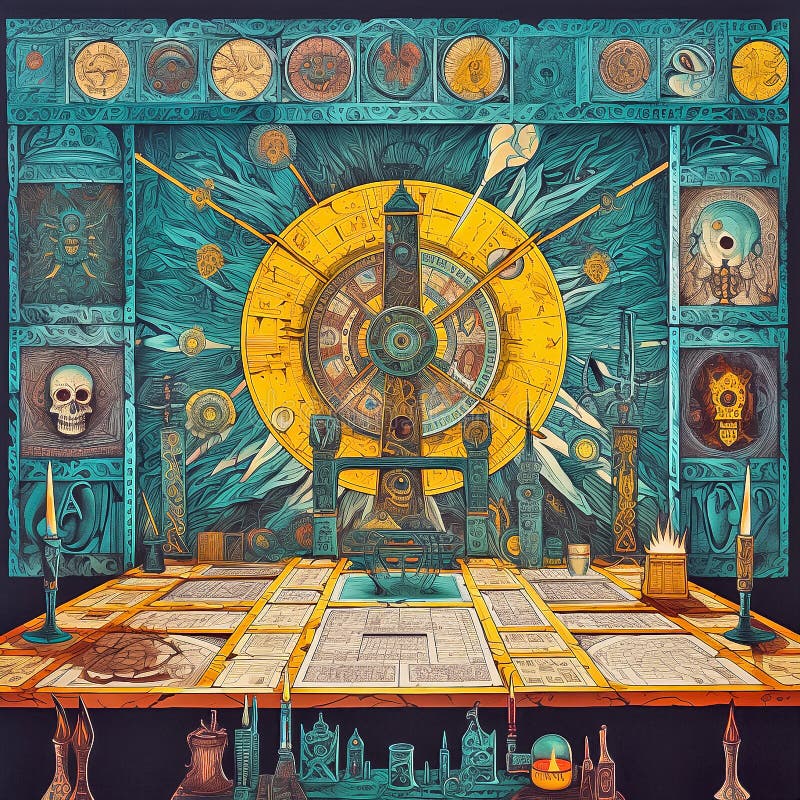 Esoteric Illustration with Mystic Symbols and Objects for Rituals and ...