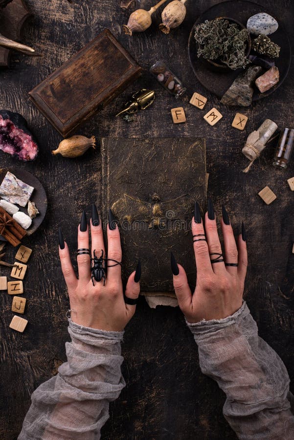 Esoteric Magical Background with Runes. Stock Image - Image of gothic ...