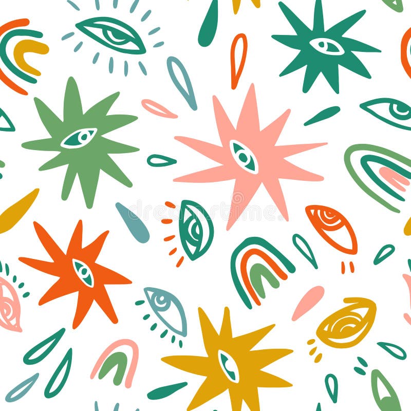 Esoteric, Mysterious Seamless Pattern. Future Telling, Palm Reading ...