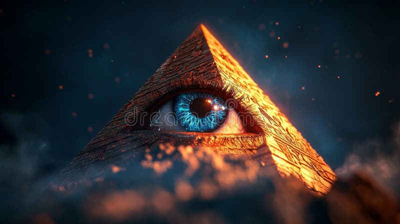 Esoteric Pyramid and Eye Mysterious Digital Environment Stock ...