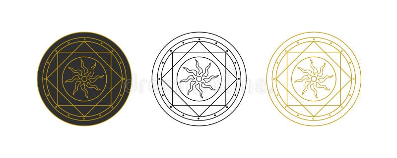 Esoteric sign with the sun stock vector. Illustration of element ...