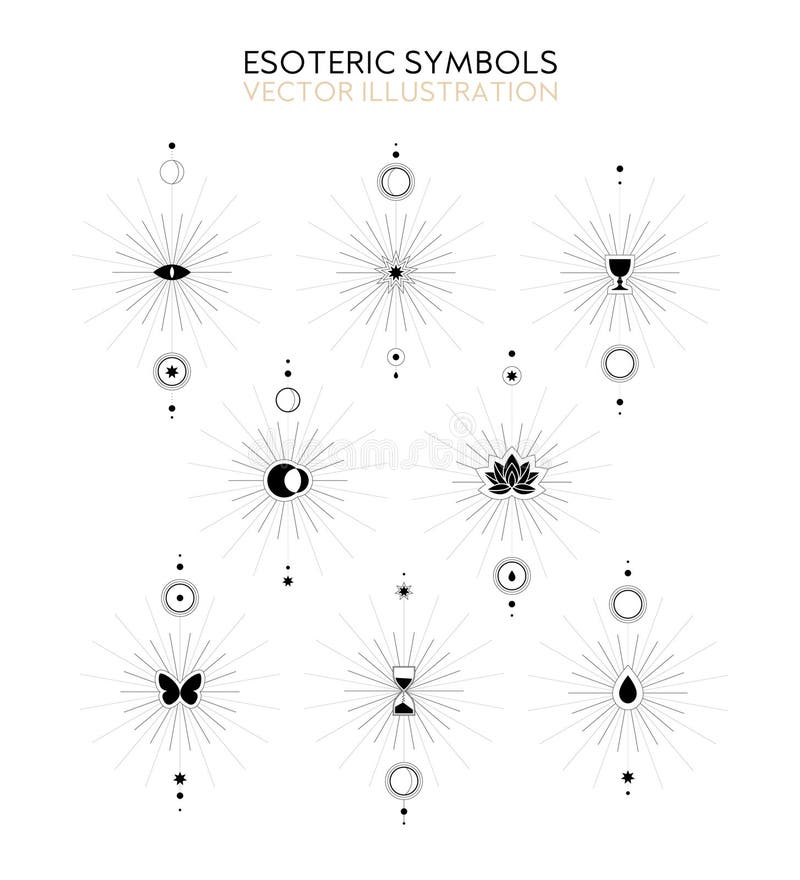 Esoteric Symbols, Clean and Simple Style, Icon Set Stock Vector ...