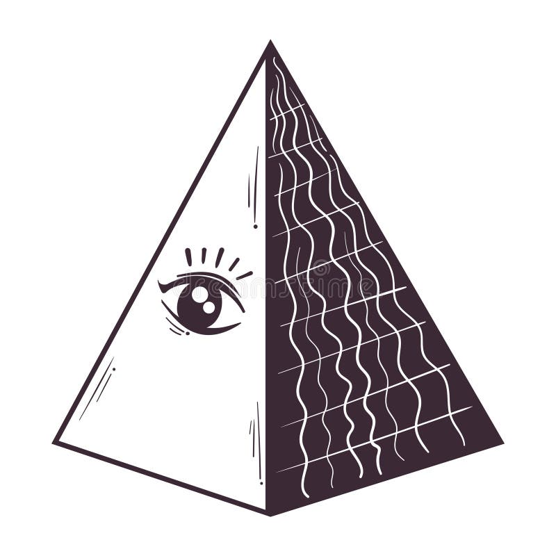 Esoteric triangle with eye stock vector. Illustration of triangle ...