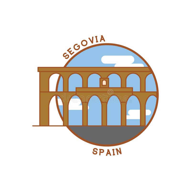 Aqueduct of Segovia. Vector Illustration Decorative Design Stock Vector ...