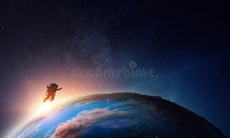 Espaceman Y Planeta, Concepto De Espacio Humano Imagen de archivo ...