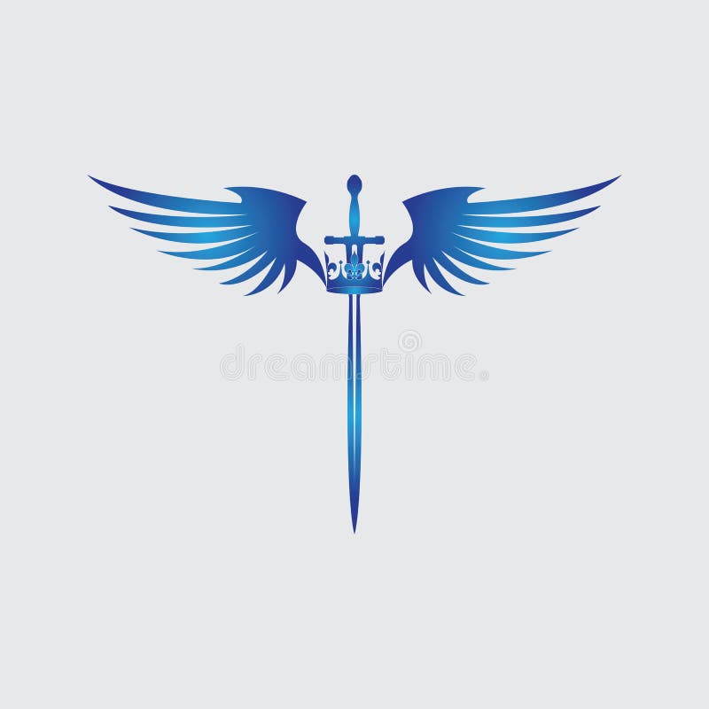 Espada Con Alas E Imagen De Vector Rey Ilustración del Vector ...