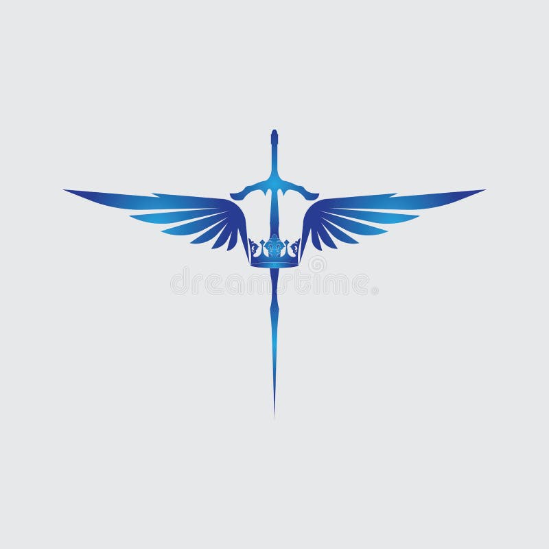 Espada Con Alas E Imagen De Vector Rey Ilustración del Vector ...