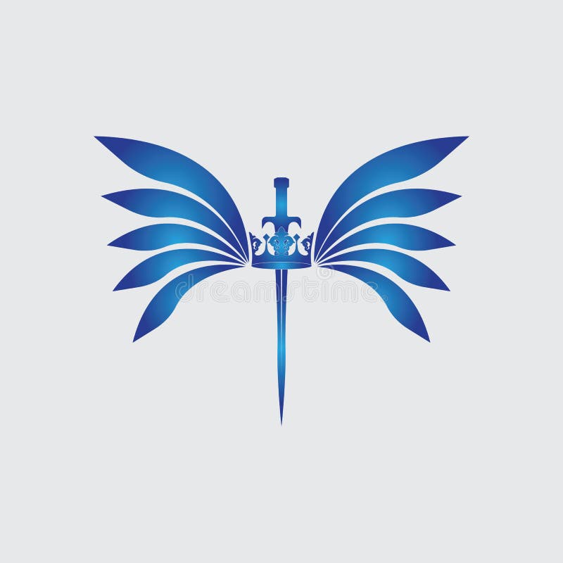 Espada Con Alas E Imagen De Vector Rey Ilustración del Vector ...