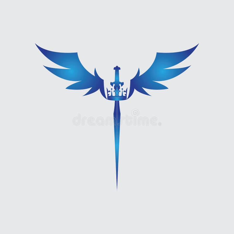 Espada Con Alas E Imagen De Vector Rey Ilustración del Vector ...
