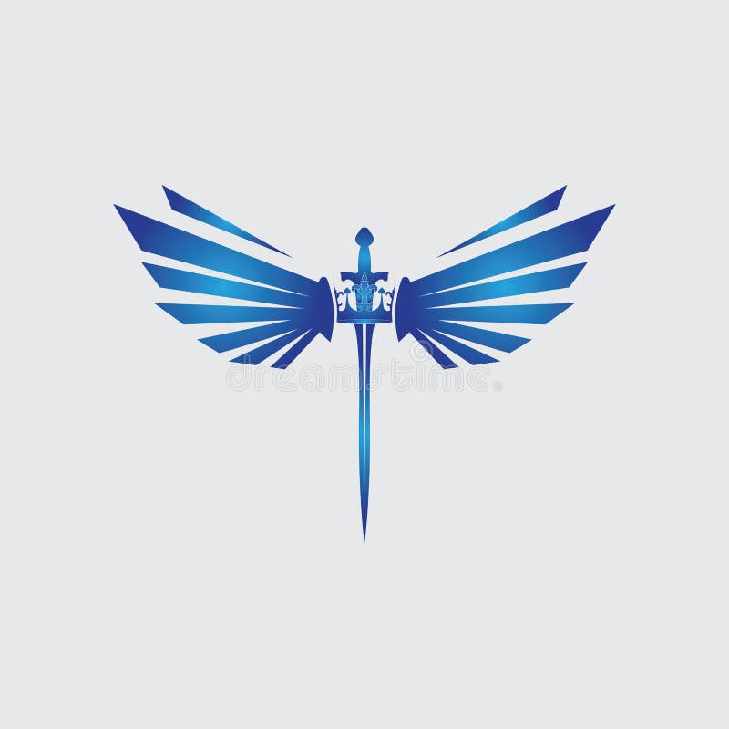 Espada Con Alas E Imagen De Vector Rey Ilustración del Vector ...
