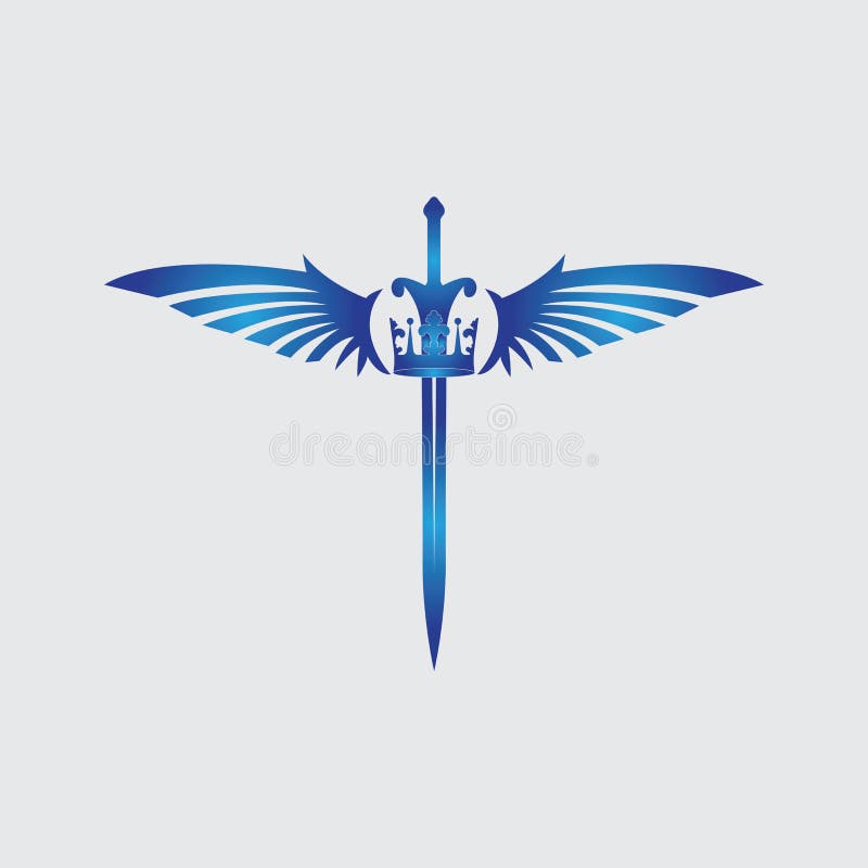 Espada Con Alas E Imagen De Vector Rey Ilustración del Vector ...