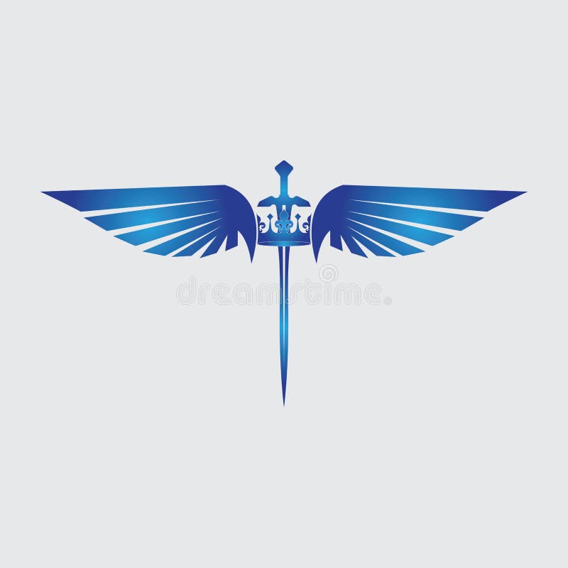 Espada Con Alas E Imagen De Vector Rey Ilustración del Vector ...