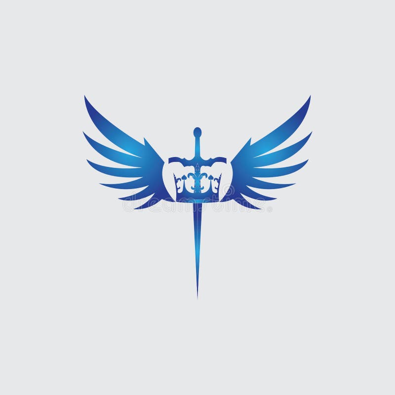 Espada Con Alas E Imagen De Vector Rey Stock de ilustración ...