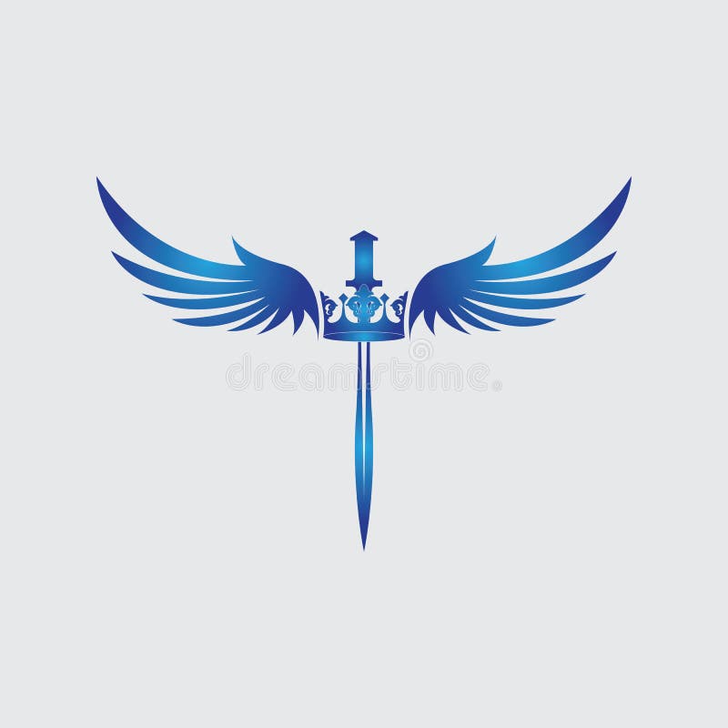 Espada Con Alas E Imagen De Vector Rey Ilustración del Vector ...
