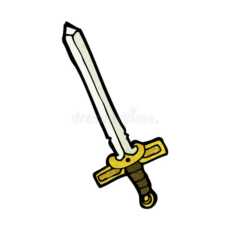 Espada Dos Desenhos Animados Ilustração do Vetor - Ilustração de feliz ...