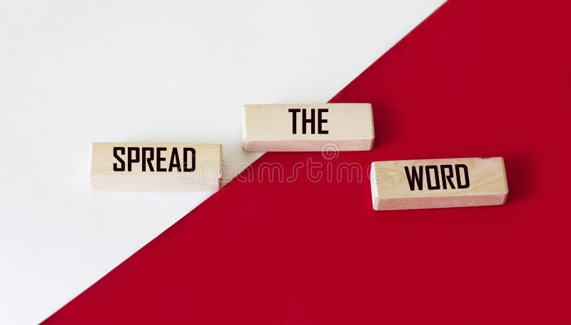 Espalhar a Palavra Escrita Em Bloco De Madeira. Espalhar O Texto Da ...