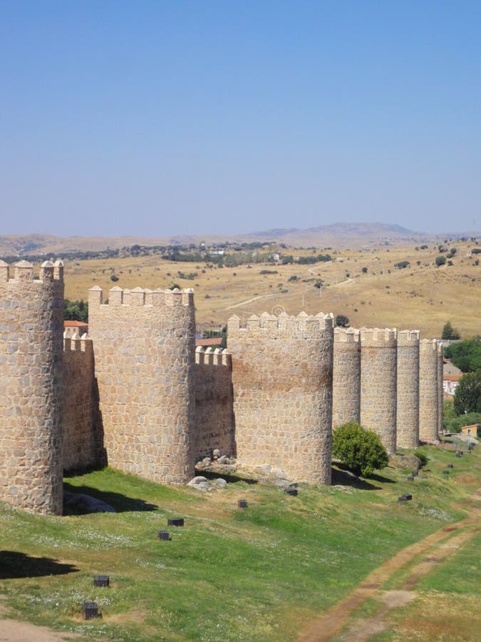 Espanha Medieval Da Parede De Avila Imagem de Stock - Imagem de ...