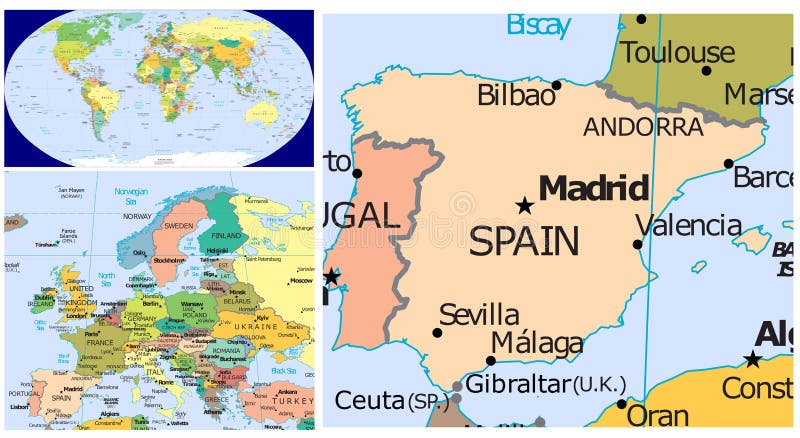 Espanha & mundo ilustração stock. Ilustração de angola - 83439479