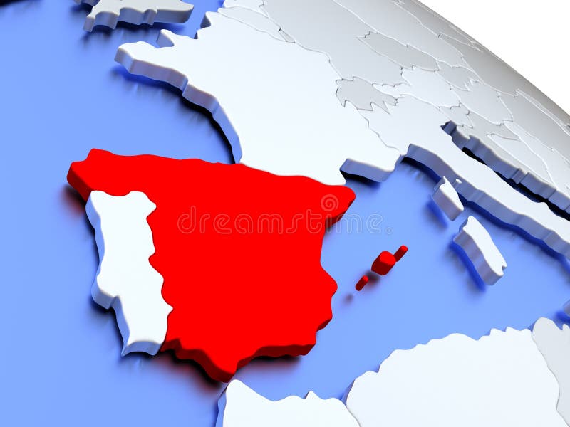 Espanha no mapa do mundo ilustração stock. Ilustração de naturalizado ...