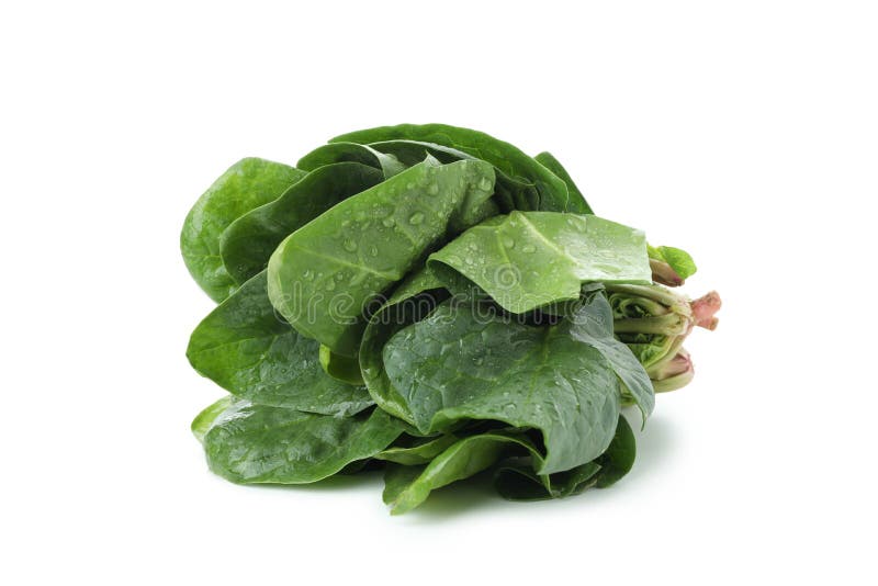 Espinaca Fresca Cruda Aislada Sobre Fondo Blanco Imagen de archivo ...
