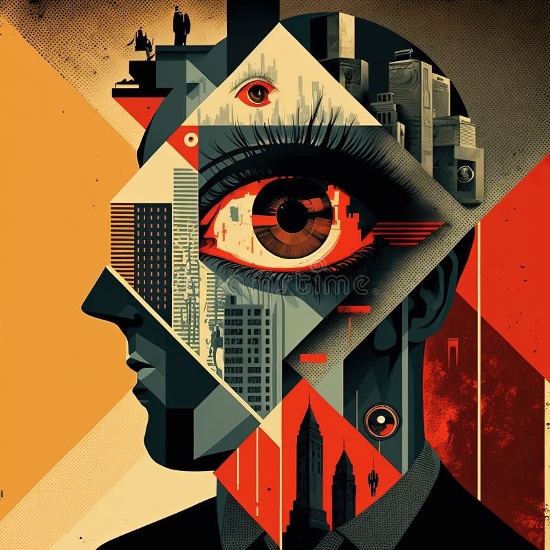 Espionage Concept in Russian Constructivism. Generative AI Stock ...