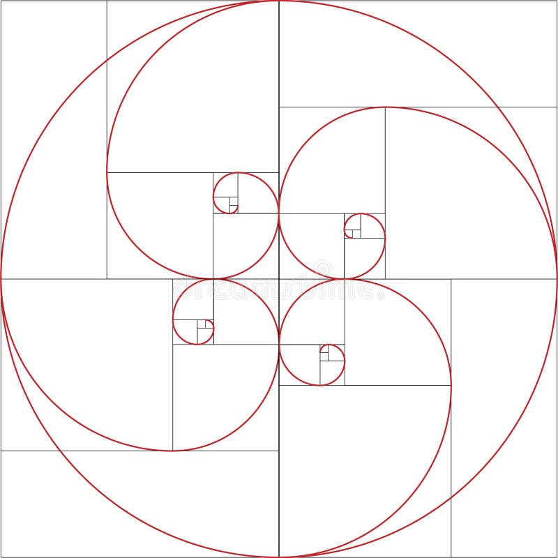 Espiral O Secuencia De Fibonacci Stock de ilustración - Ilustración de ...