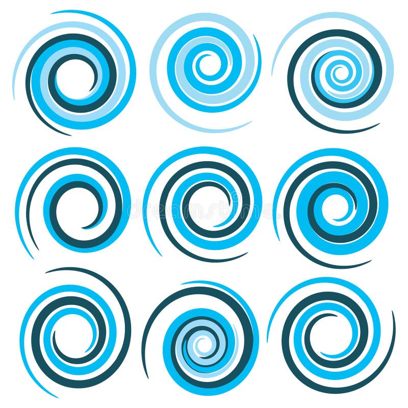 Espirales Azules Del Vector Stock de ilustración - Ilustración de ...