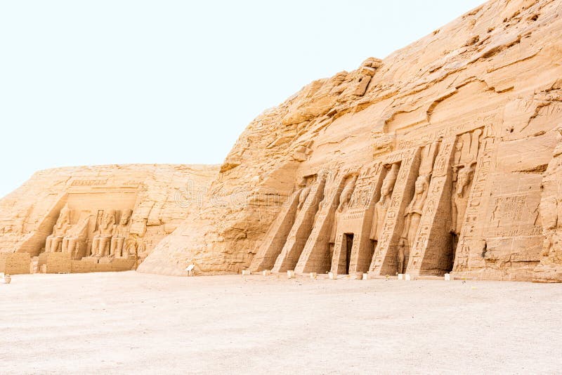 Esplanade with Two Egyptian Temples in Abu Simbel Stock Photo - Image ...