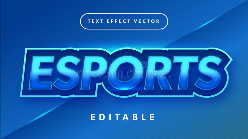 Esports Text Effect Vector Editable Stock Vector - Illustration of blue ...