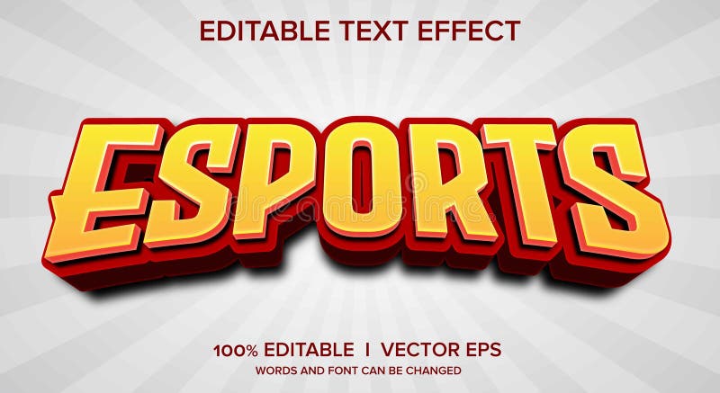 Esports 3d Vector Text Effect with Modern Style Design Stock Vector ...