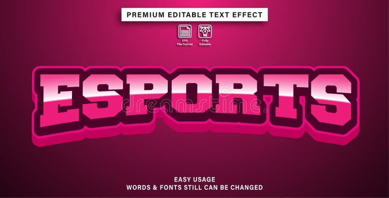 Esports De Efectos De Texto Editables Ilustración del Vector ...