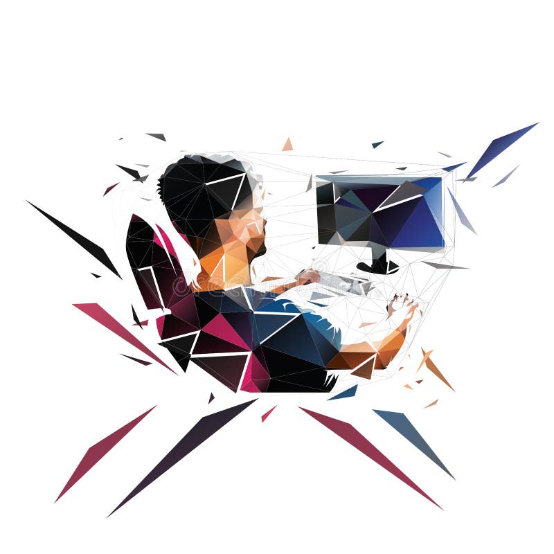 Esports Player, Isolated Low Polygonal Vector Illustration, Geometric ...