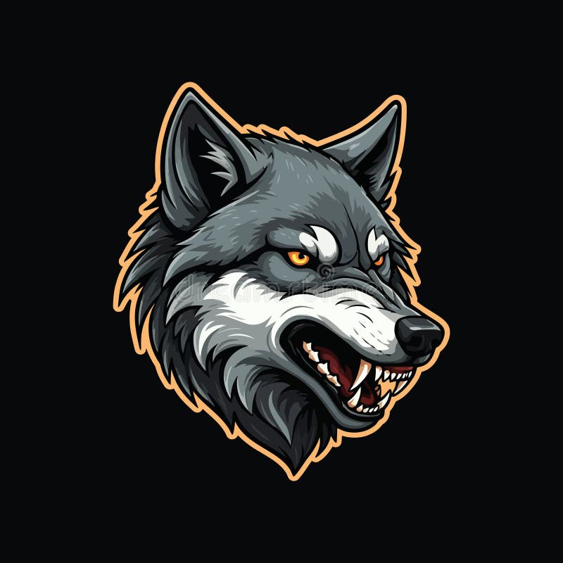 An Esports Style Illustration Featuring an Angry Wolf Head Logo Stock ...
