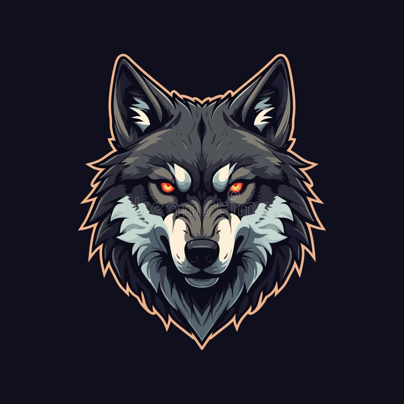 An Esports Style Illustration Featuring an Angry Wolf Head Logo Stock ...