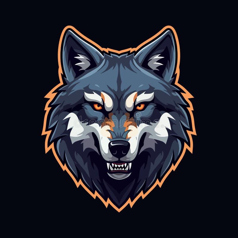 An Esports Style Illustration Featuring an Angry Wolf Head Logo Stock ...