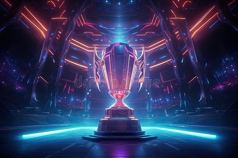 The Esports Winner Trophy. Generative AI Stock Image - Image of trophy ...
