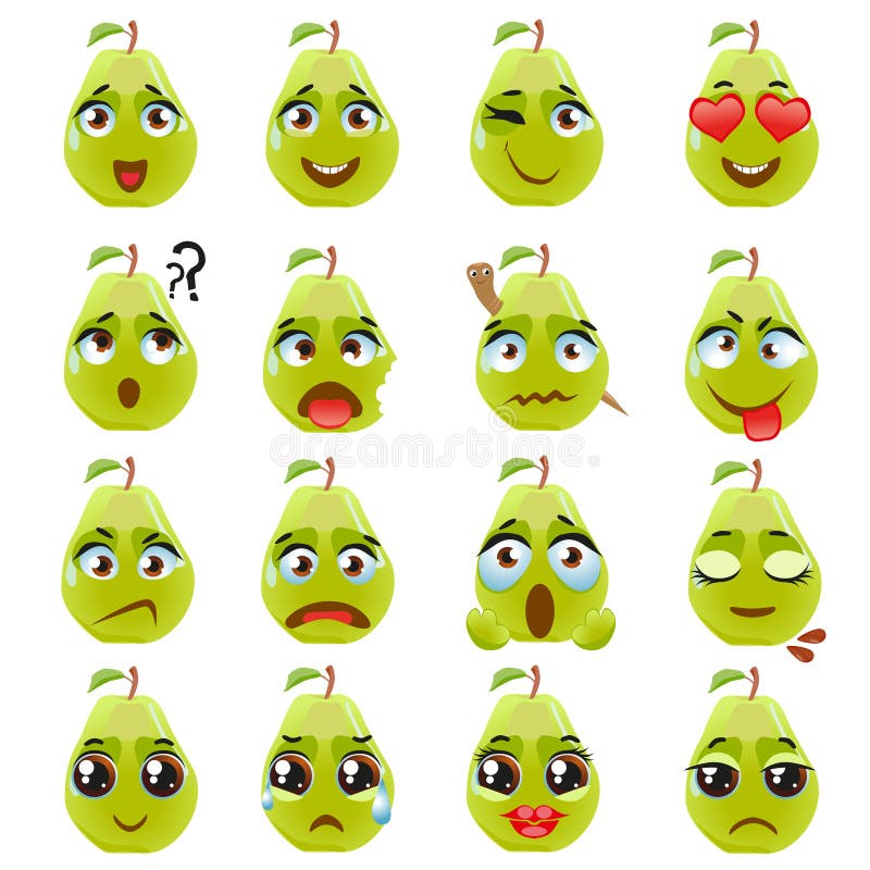 Espressione Emoji di Pera illustrazione vettoriale. Illustrazione di ...