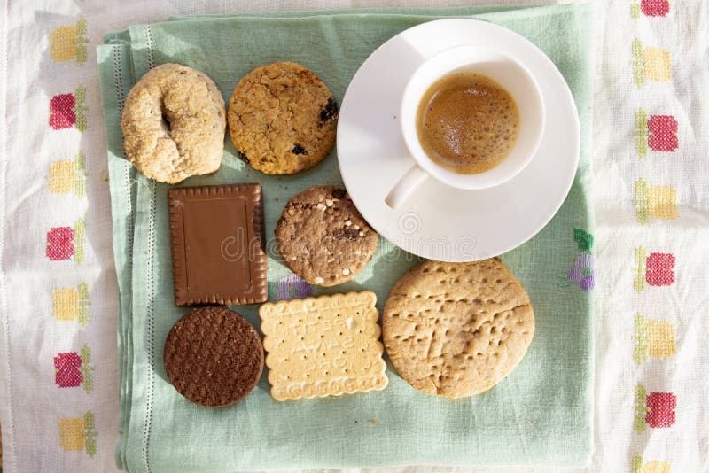 Espresso and Biscuits at the Breakfast Stock Photo - Image of morning ...