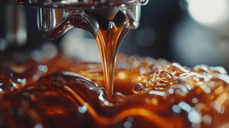 Espresso Brewing Process Rich Brown Liquid Flows Stock Illustration ...