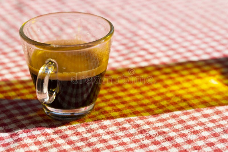 Espresso Coffee in a Beam Light Stock Image - Image of creamy, colored ...