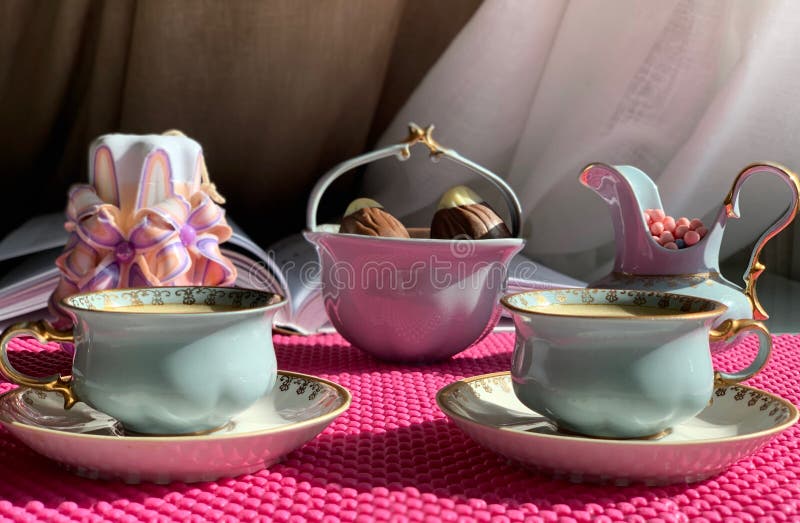 Espresso Coffee in Beautiful Cups Stock Photo - Image of cafe, gourmet ...