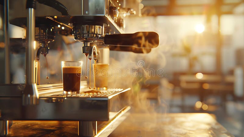 Espresso Coffee Extraction Process from Machine Stock Illustration ...