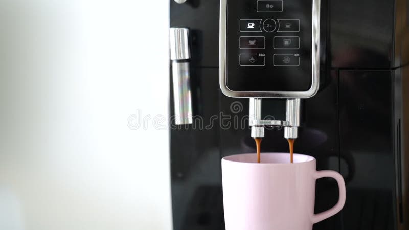 Espresso Coffee Machine in Kitchen. Making Coffee Home, Espresso Coffee ...