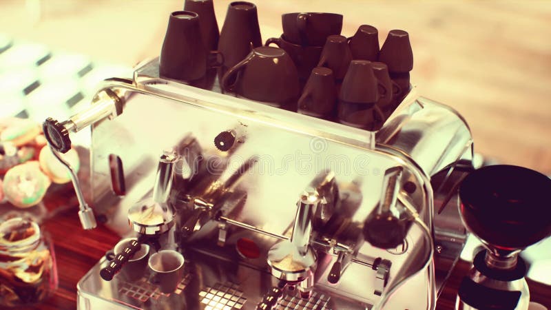 Espresso Coffee Machine in the Loft Office 13 Stock Footage - Video of ...