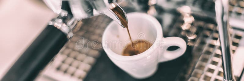 Espresso Coffee Machine Panoramic Header Banner Stock Image - Image of ...