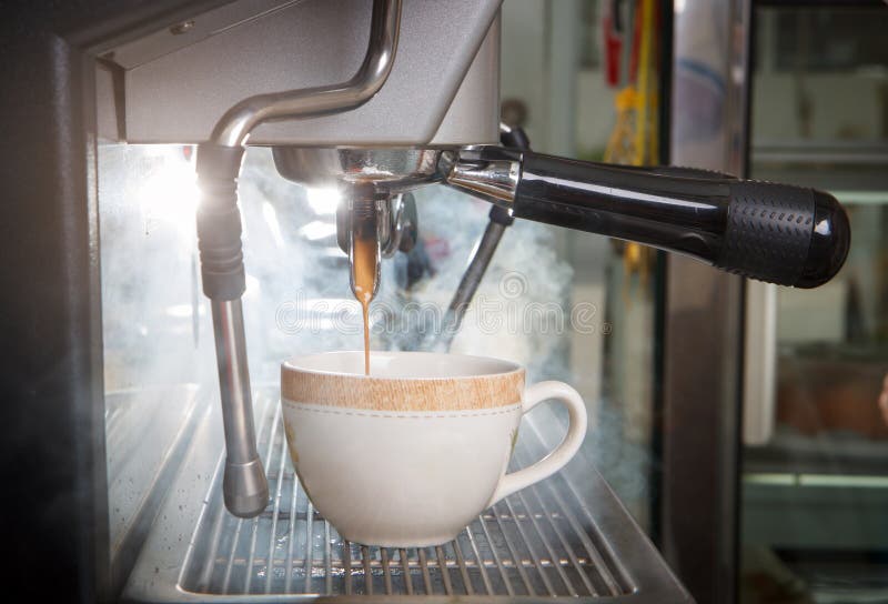 Espresso coffee machine. stock image. Image of making - 67884201