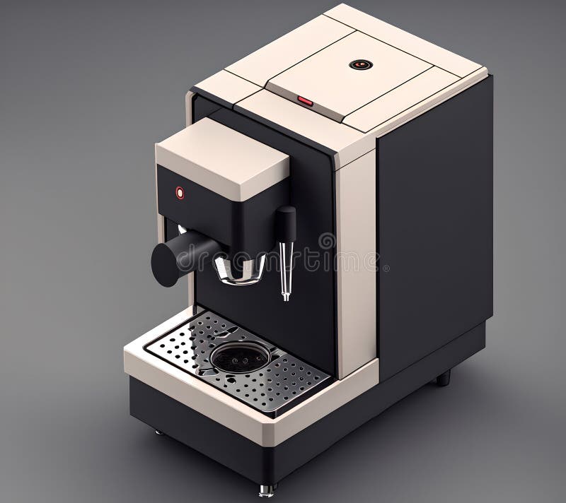 Espresso Coffee Machine on Sleek Background. Isometric View of Electric ...