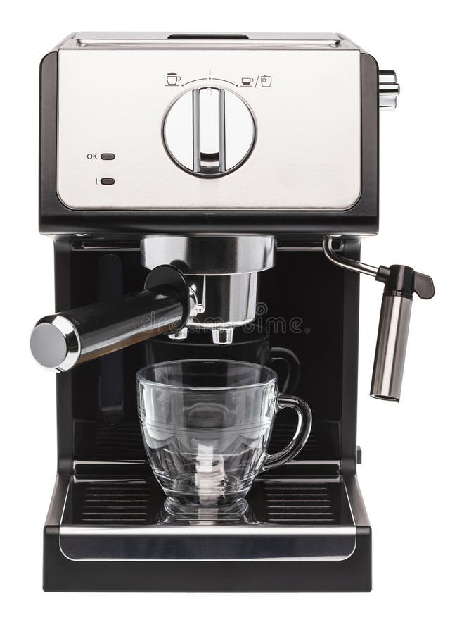 Espresso Coffee Machine on White Background Stock Image - Image of ...
