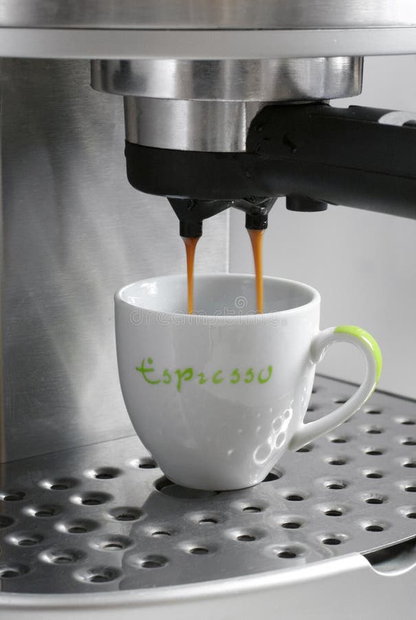 Coffee Machine Making a Cup of Espresso Coffee Stock Image - Image of ...