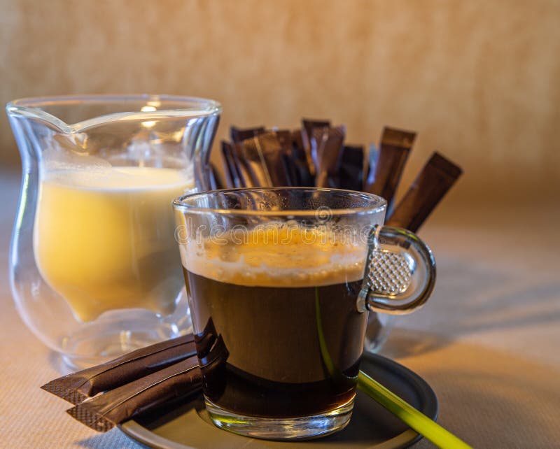 Espresso Coffee and Sugar Sticks Stock Image - Image of espresso ...